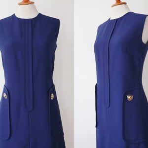 Cool Blue 60s Vtg. MOD Dress With Silver/gold Buttons // Alouette Model ...