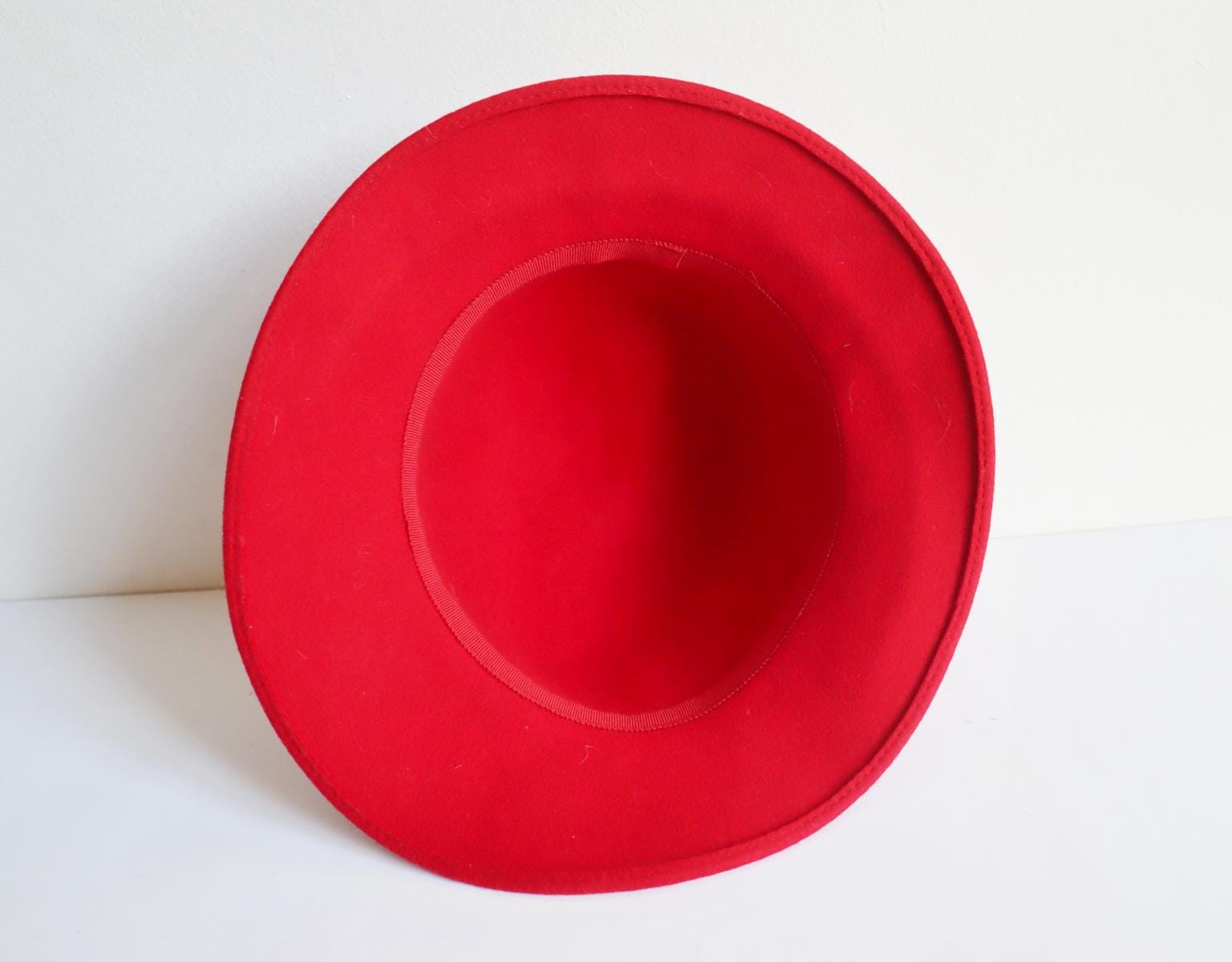 Red 70s80s Felt Hat // H.W. Buncke Aarhus // Size 55 - Etsy