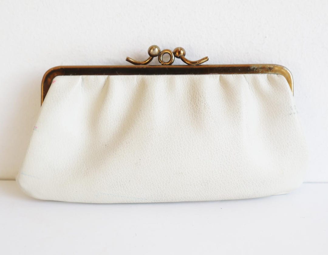 Ivory 60s Vtg. Wallet With Golden Closure - Etsy