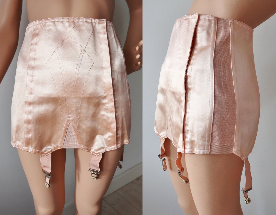 50s Delicate Pink High Waisted DEADSTOCK Vtg. Girdle With Suspenders ...