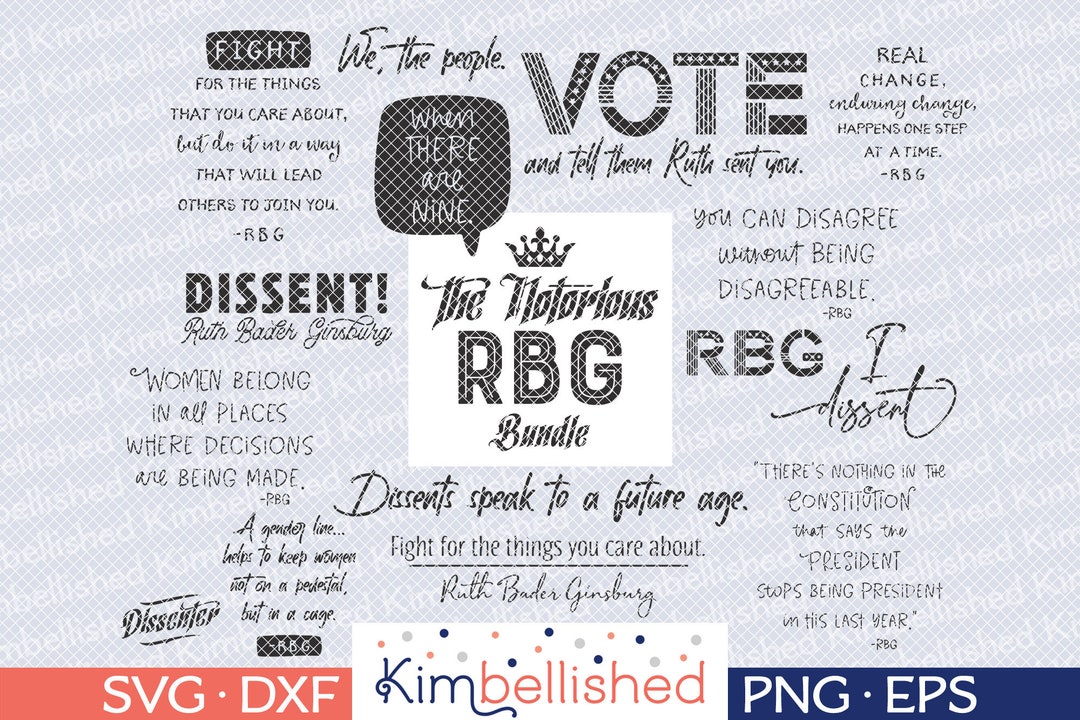 RBG / Ruth Bader Ginsburg SVG DXF Digital Cut Files - Etsy
