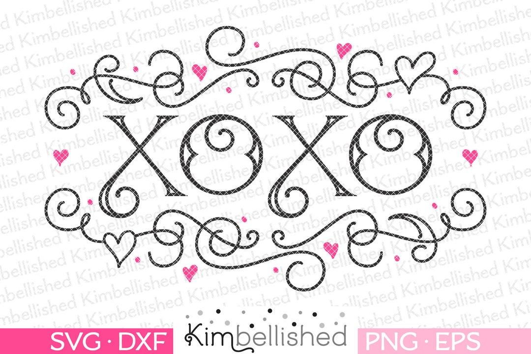 XOXO Decorative Valentine's SVG DXF Digital Cut Files - Etsy