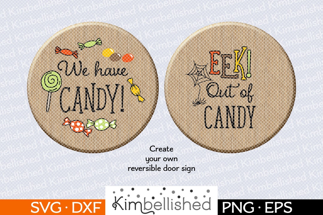 Reversible Candy Sign Halloween SVG DXF Digital Cut Files - Etsy