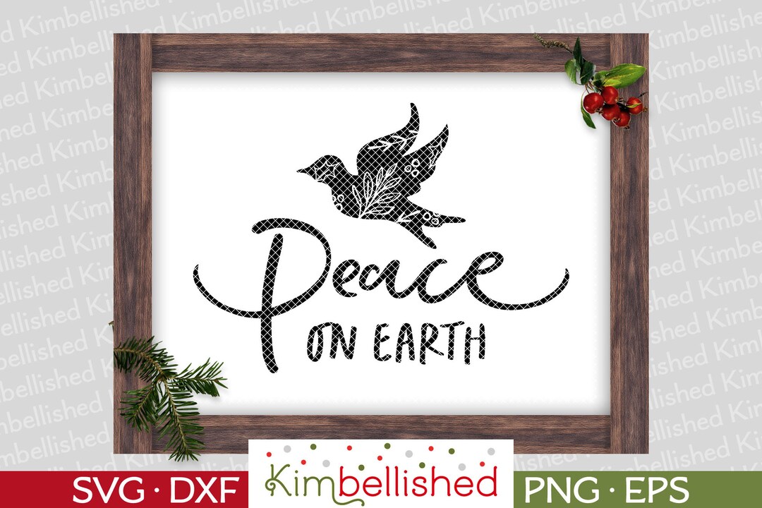 Peace on Earth Dove Christmas SVG DXF Digital Cut Files - Etsy
