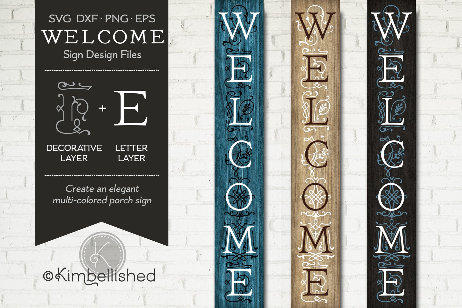 WELCOME Vertical Sign SVG DXF Digital Cut Files - Etsy