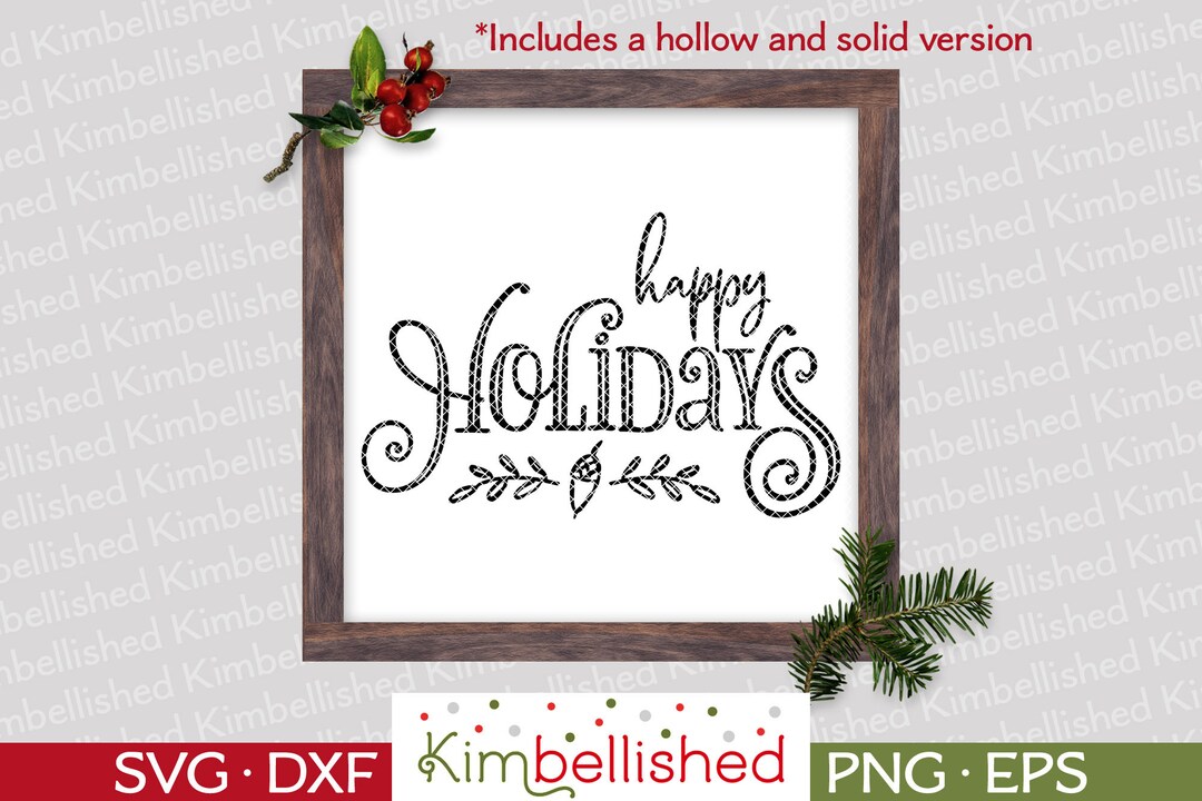 Happy Holidays SVG DXF Digital Cut Files - Etsy