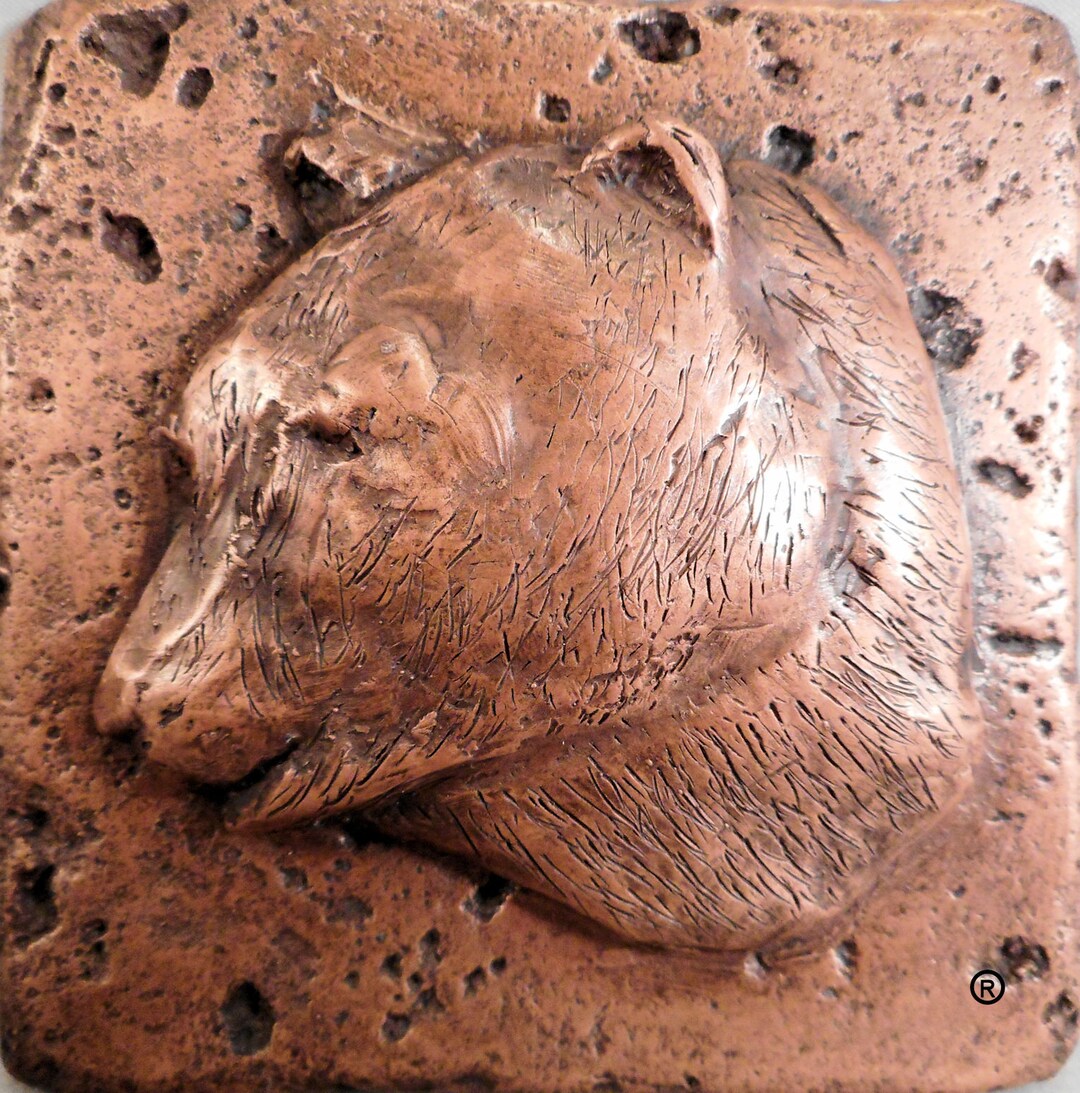 Copper Wildlife (bear) 4"x4" Decorative Wall Tile - Etsy