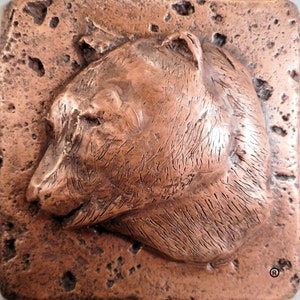 Copper Wildlife (bear) 4"x4" Decorative Wall Tile - Etsy