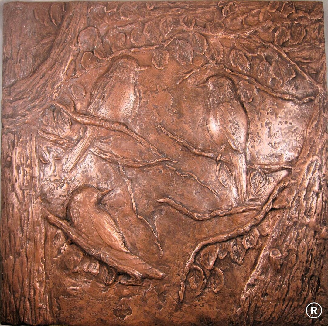 For the Birds Copper Backsplash Mural - Etsy