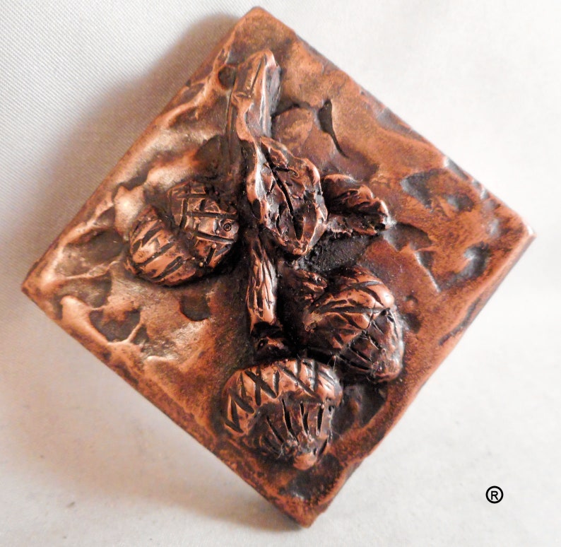 Copper Acorns Decorative Dot by Metal Tile Arts Mfg. falling - Etsy