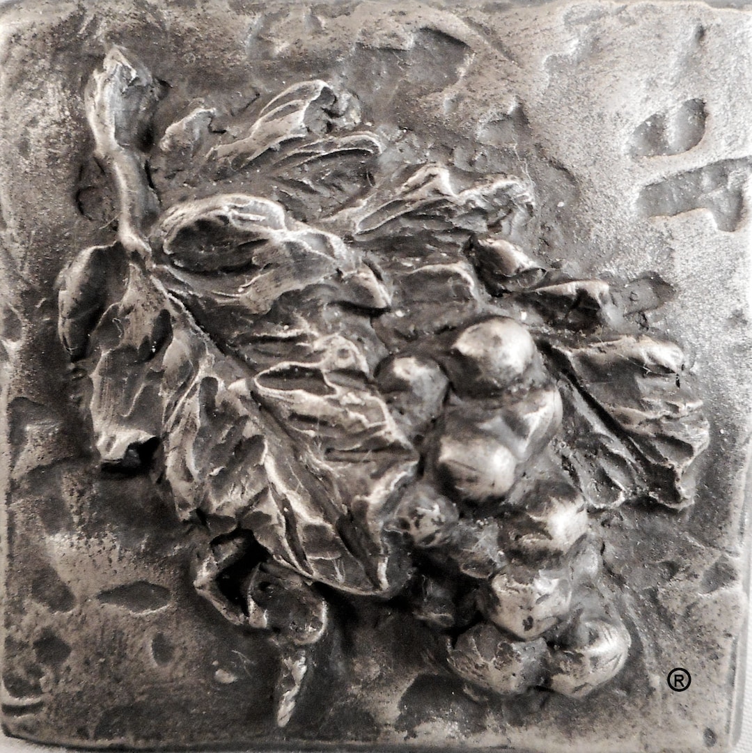 Nickel Grapes Decorative Metal Tile Dot - Etsy