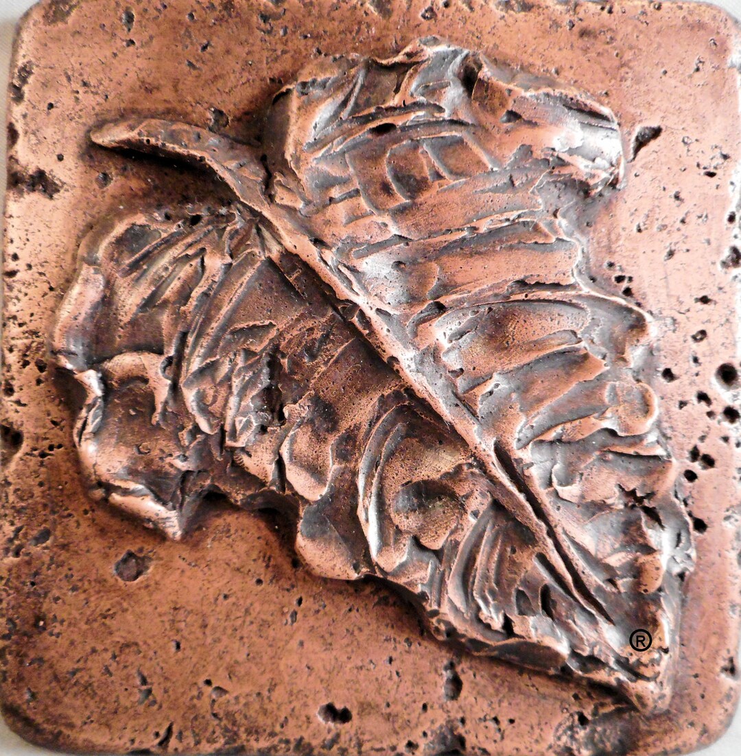 Copper 4"x4"leaf #1 Decorative Wall Tile - Etsy