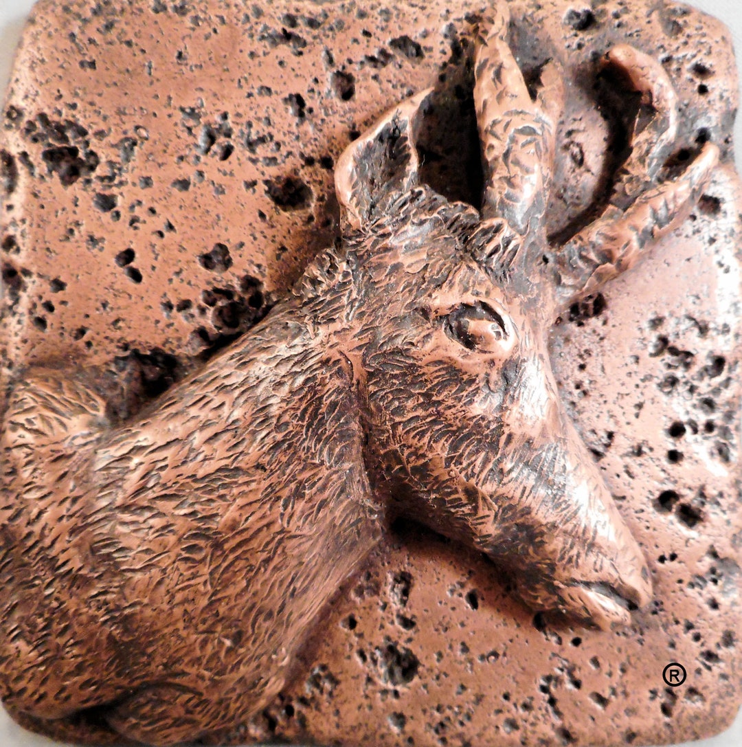 Copper Wildlife (antelope) 4"x4" Decorative Wall Tile - Etsy