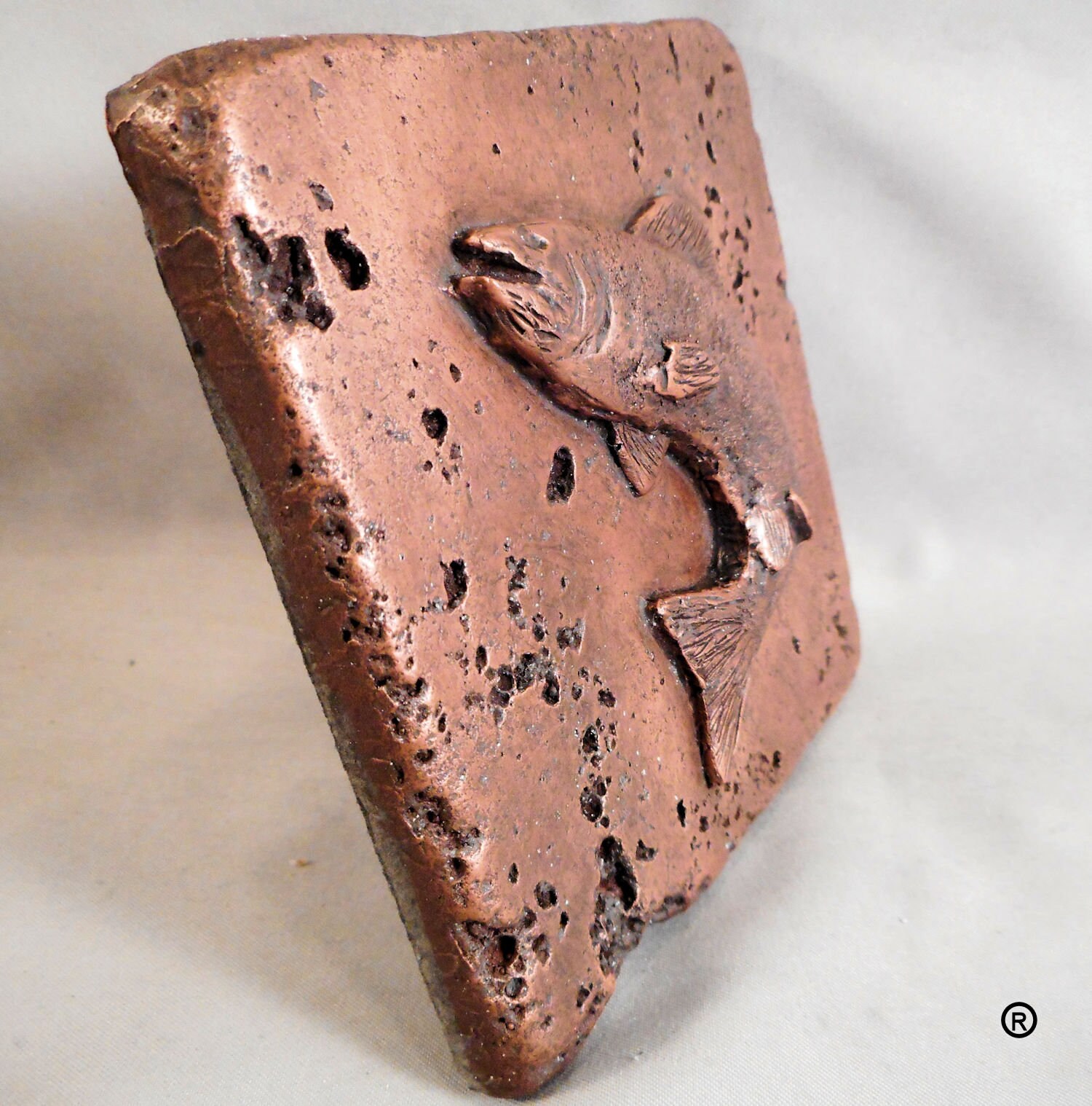 Copper Trout 4"x4" Decorative Metal Tile - Etsy
