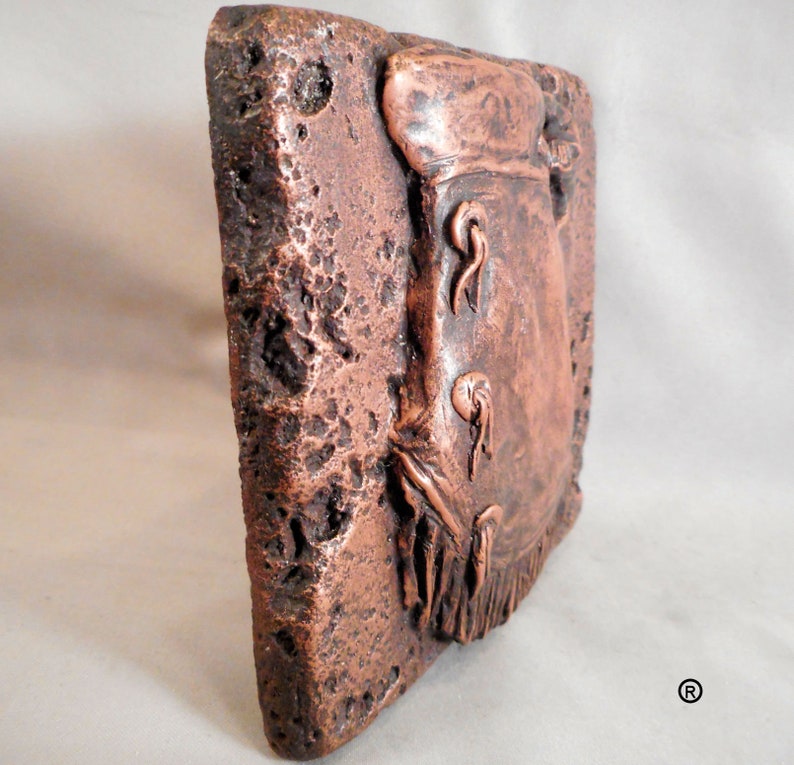 Western Copper chaps 4x4 Decorative Metal Wall | Etsy