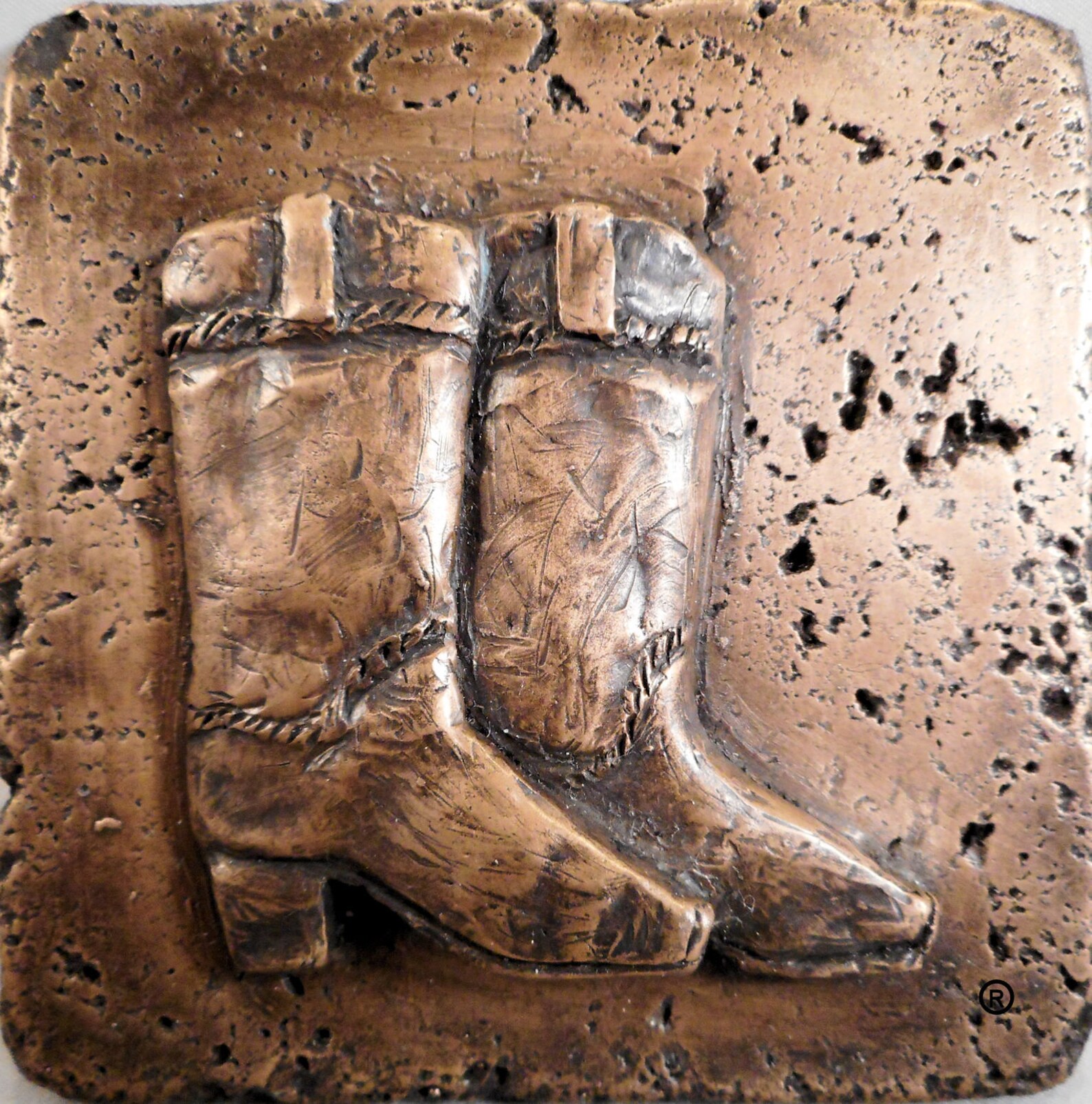 Western Bronze (boots) 4 Inch X 4 Inch Decorative Metal Wall Tile - Etsy