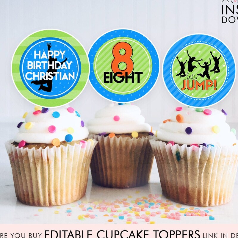 Trampoline Cupcake Toppers - Etsy