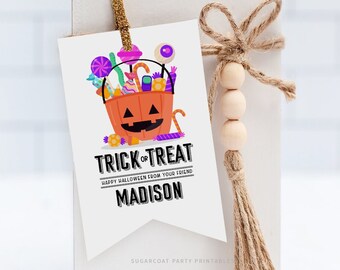 Editable Halloween Gift Tags Halloween Tags Printable - Etsy