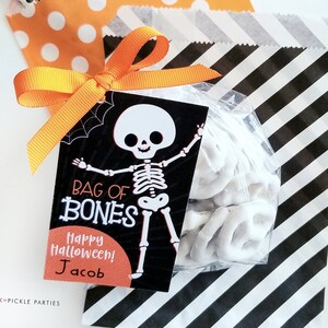 Halloween Gift Tags, Halloween Party,halloween Favor Tags,bag of Bones ...
