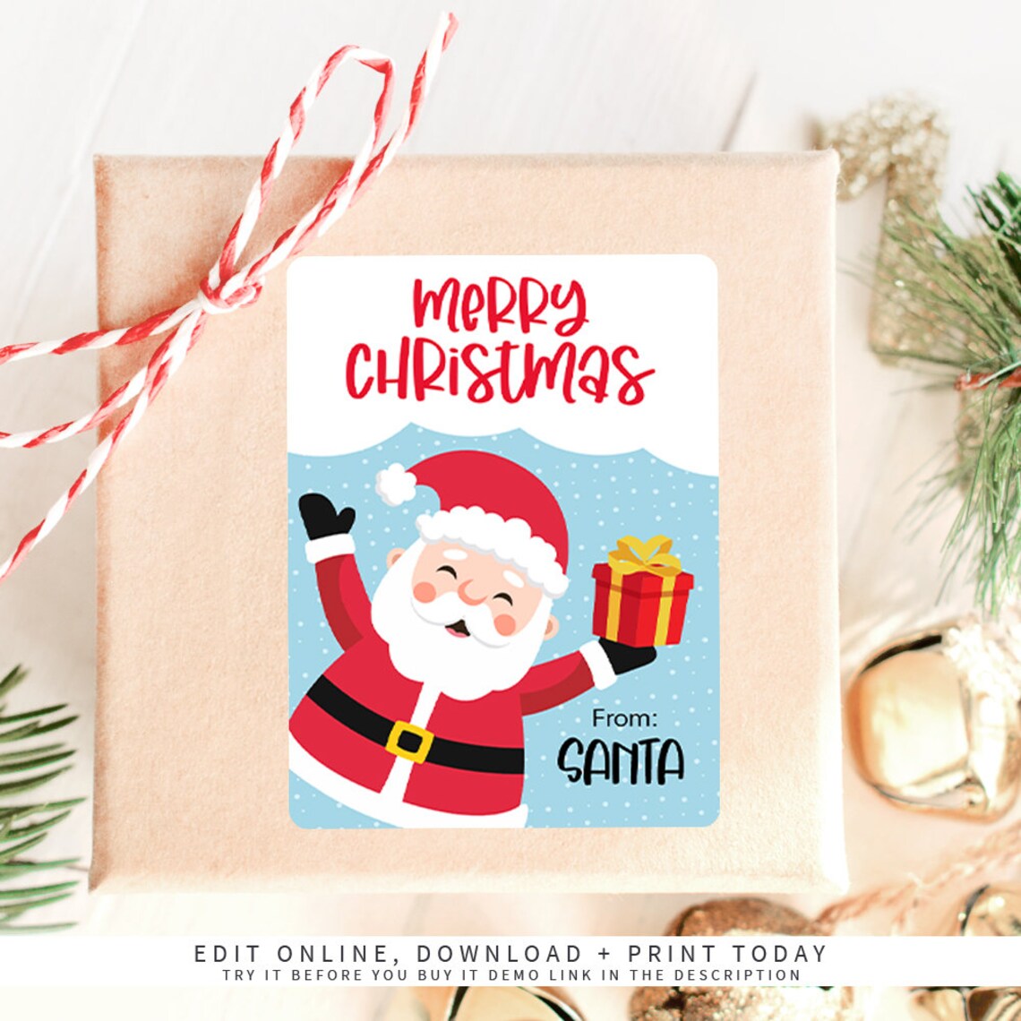 Editable Christmas Gift Tags Santa Gift Tags Santa Tags | Etsy