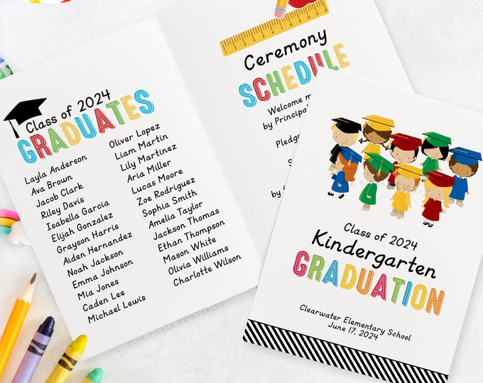 Preschool Graduation Program Template, Printable Graduation Program for ...