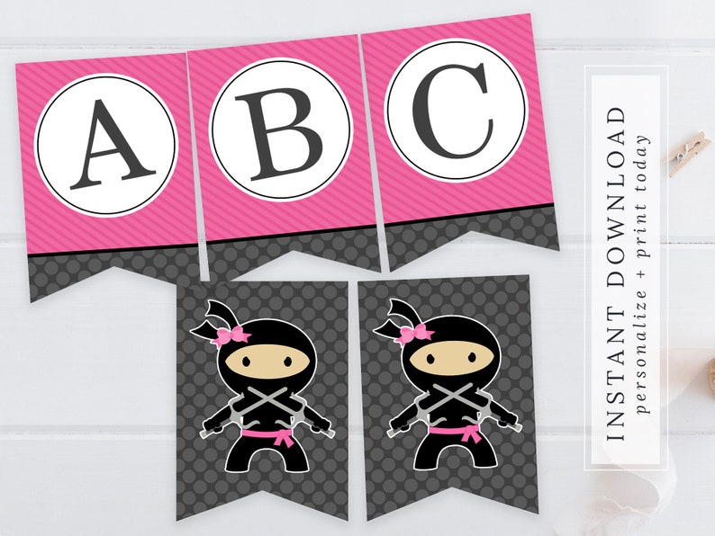 Ninja Banner Ninja Birthday Party Decorations Happy Birthday | Etsy