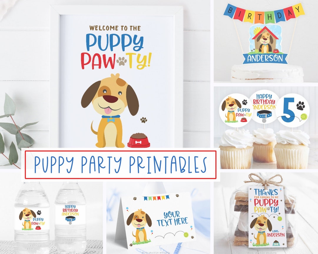Editable Puppy Birthday Party Printable Package, Puppy Adoption Party ...