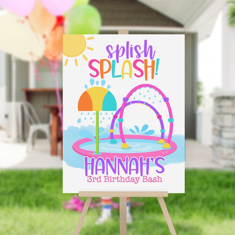 Editable Splash Pad Party Sign Splash Pad Party Sign Water | Etsy