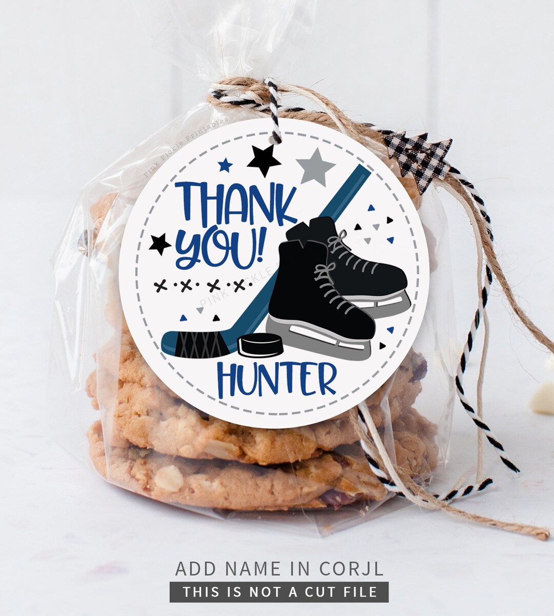 Editable Hockey Favor Tag, Hockey Thank You Tag, Hockey Gift Tag ...
