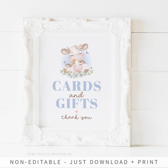 Cow Baby Shower Cards and Gifts Sign Printable Holy Cow Baby - Etsy