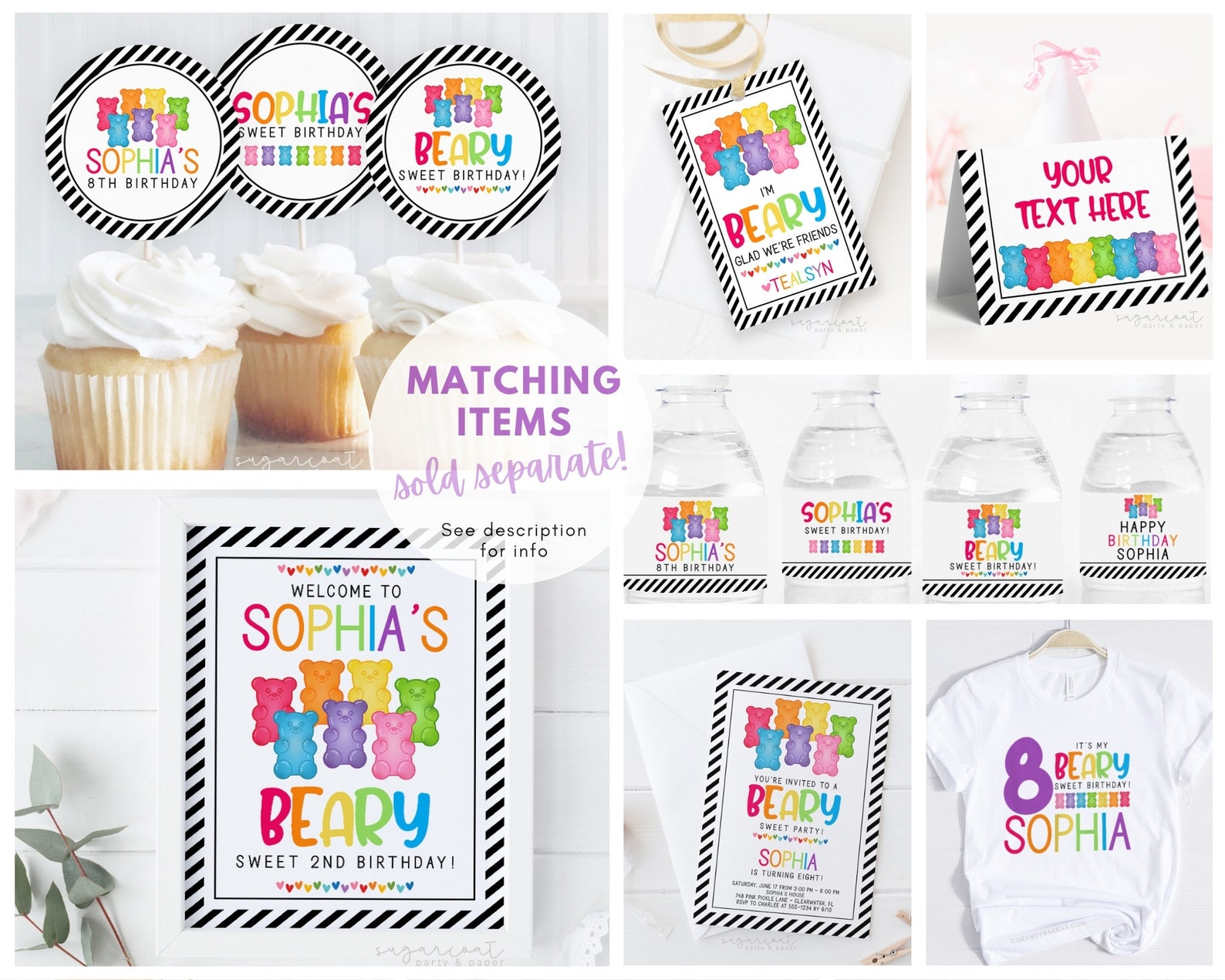 Editable Gummy Bear Water Bottle Labels Gummy Bear Party | Etsy