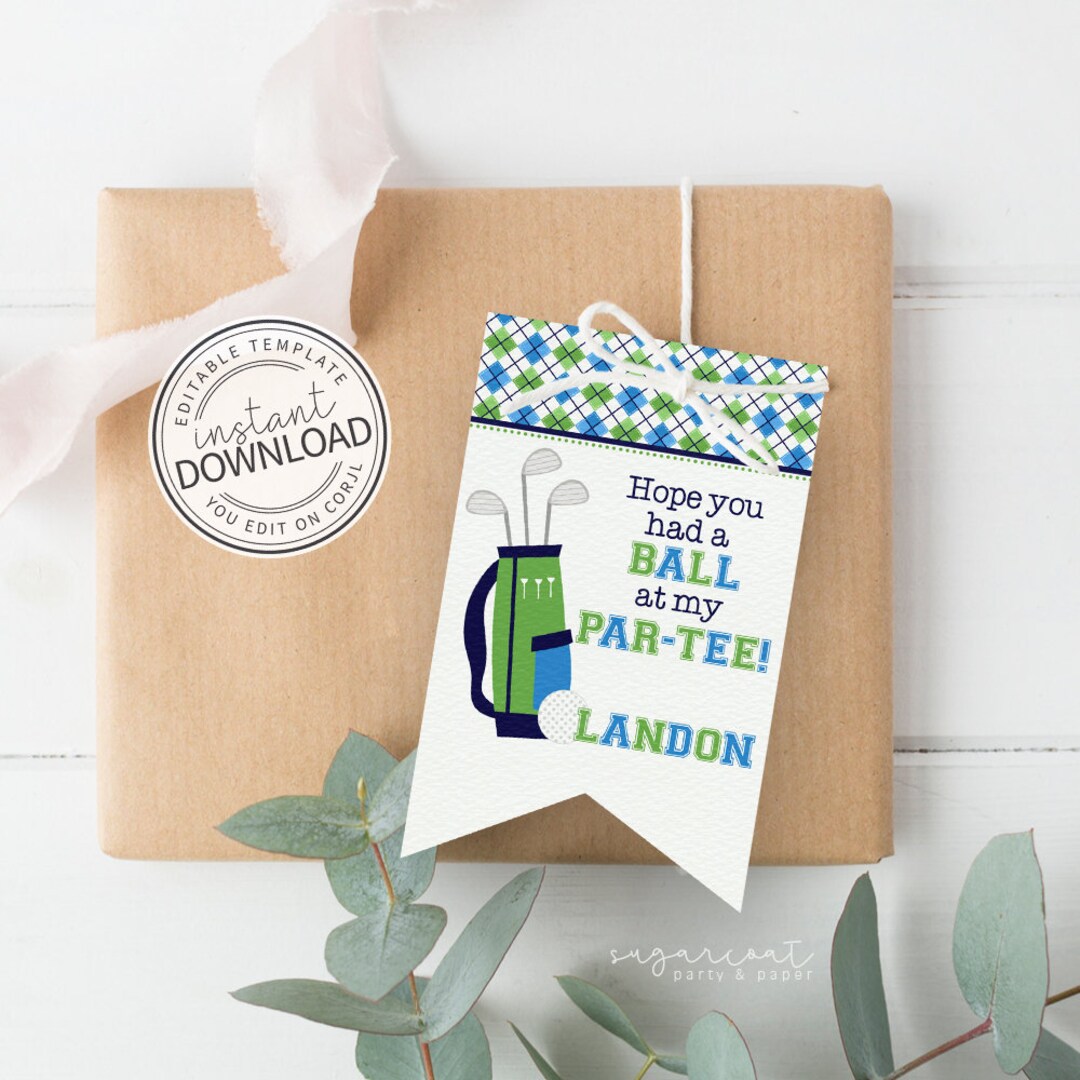 Golf Favor Tag, Golf Party Favor Tag, Golf Gift Tags, Printable Tags ...