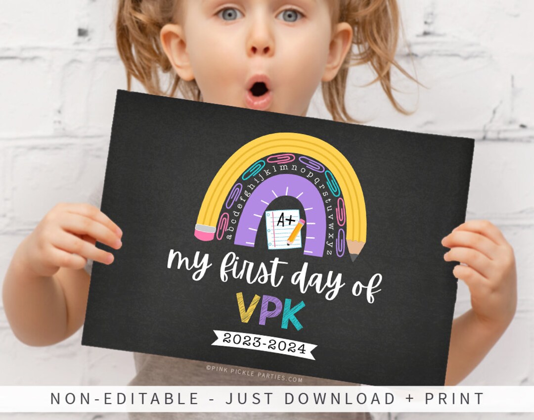 First Day of School Sign Printable Printable First Day of VPK - Etsy