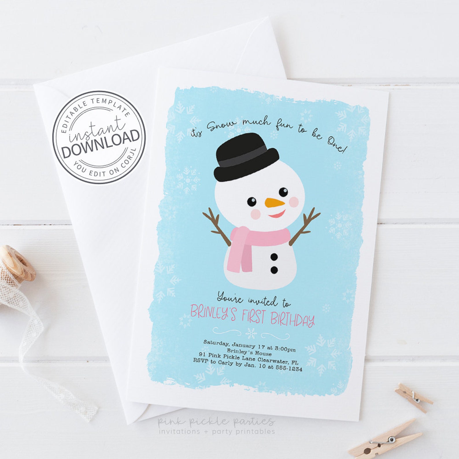 Snowman Invitation Snowman Invitation Printable Snowman - Etsy