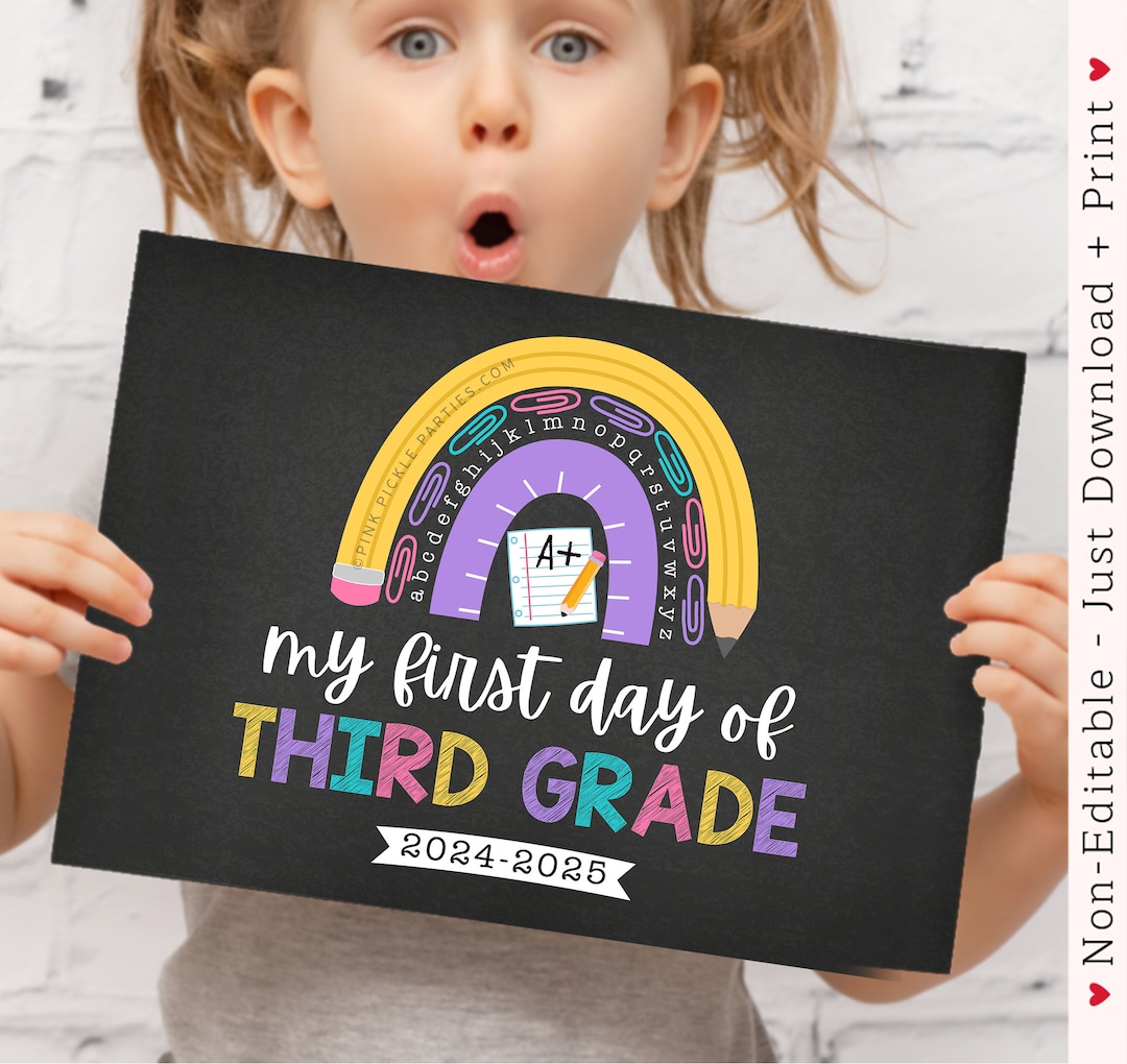 First Day of School Sign Printable, Printable First Day of 3rd Grade ...