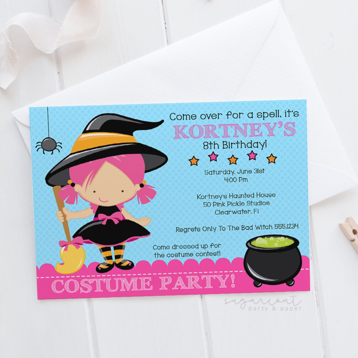 Witch Invitation, Halloween Invitation, Witch Party, Witch Birthday ...