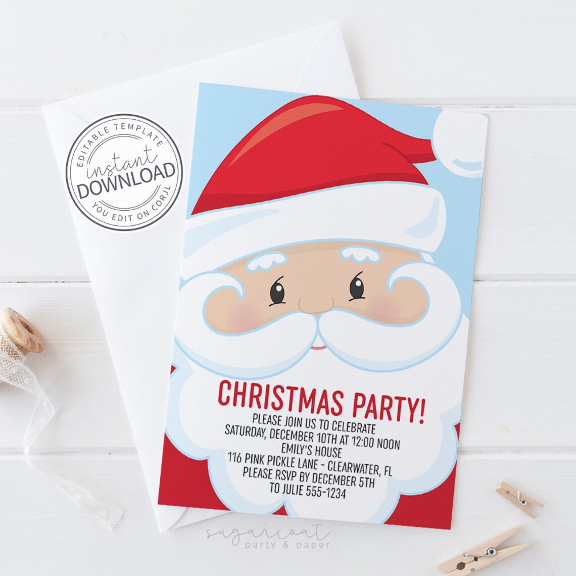 Santa Invitation, Santa Invite, Santa Claus Invitation, Santa Claus ...