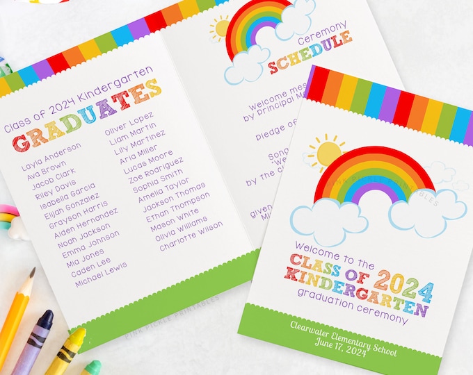 Preschool Graduation Program Template, Printable Graduation Program for ...