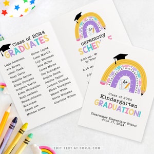 Graduation Program for Kindergarten, Preschool Graduation Program Template, Kindergarten ...