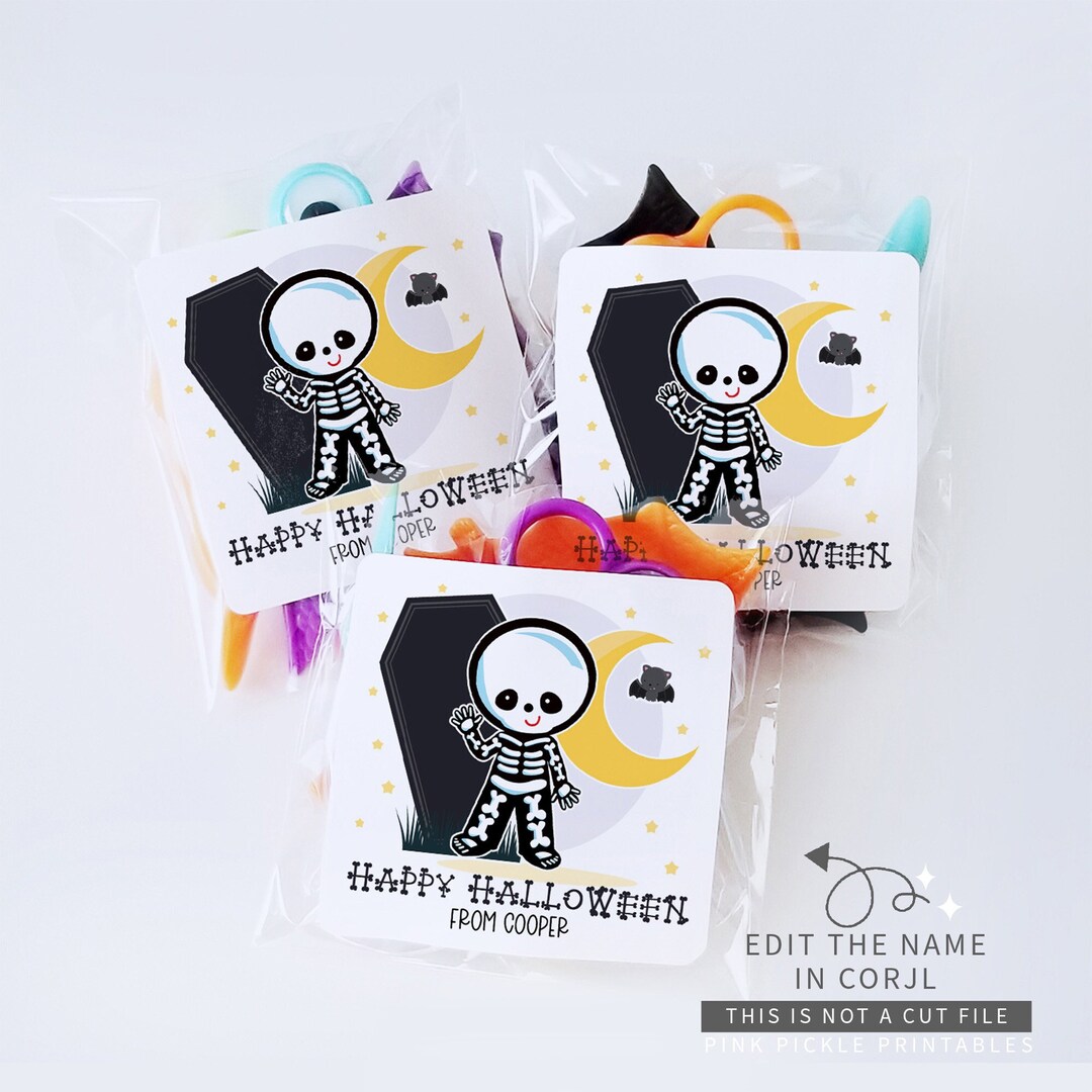 Editable Halloween Tags for Kids, Halloween Stickers, Halloween Tags ...