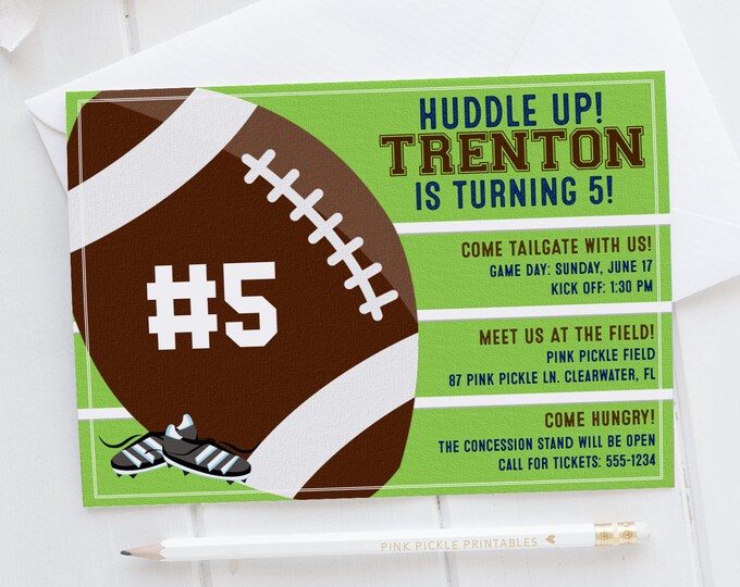 Football Invitation, Football Invites, Football Birthday Invitation ...