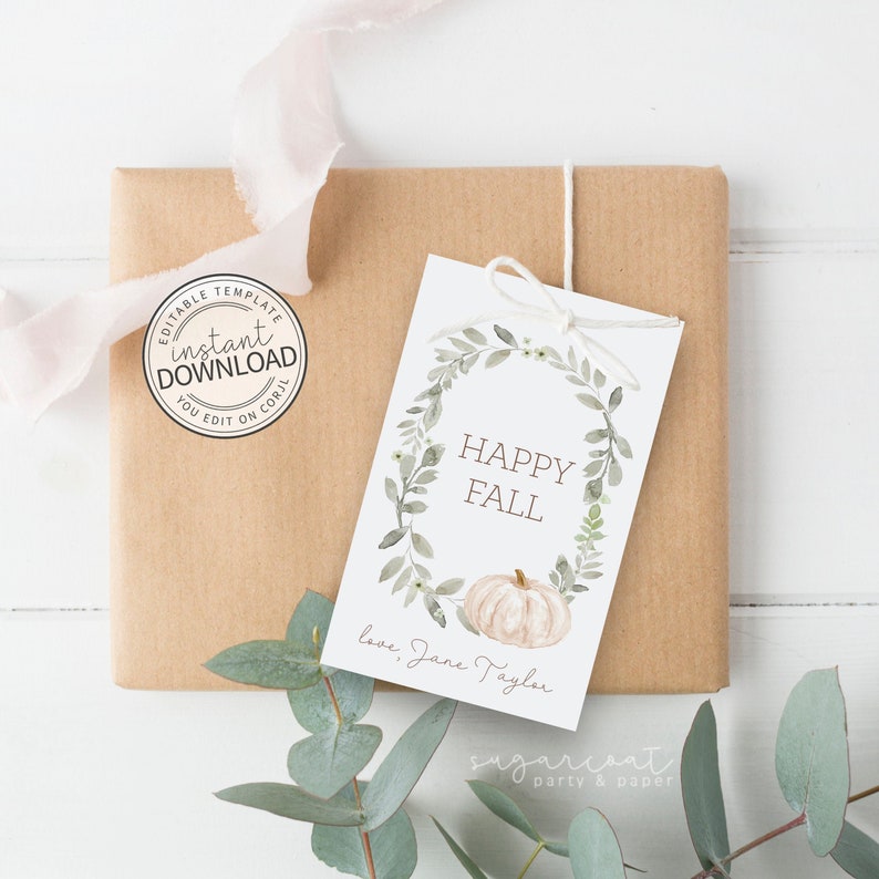 Pumpkin Favor Tag Fall Thank You Tag Fall Favor Tag Happy - Etsy