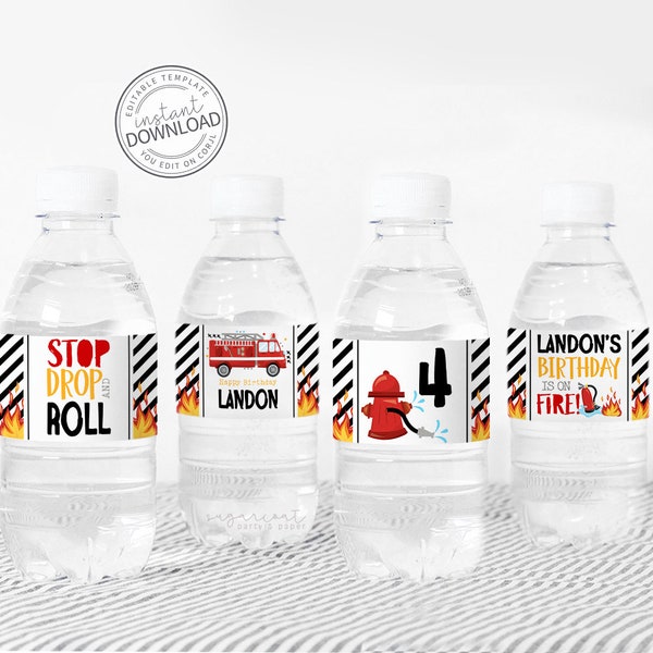 Firefighter Labels Printable - Etsy