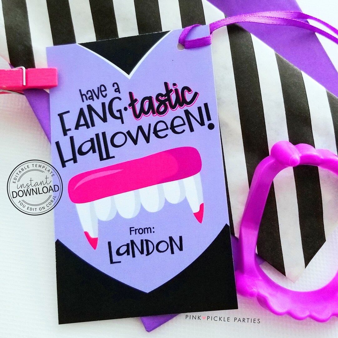 Halloween Gift Tags, Halloween Party, Fangtastic Halloween Tags ...