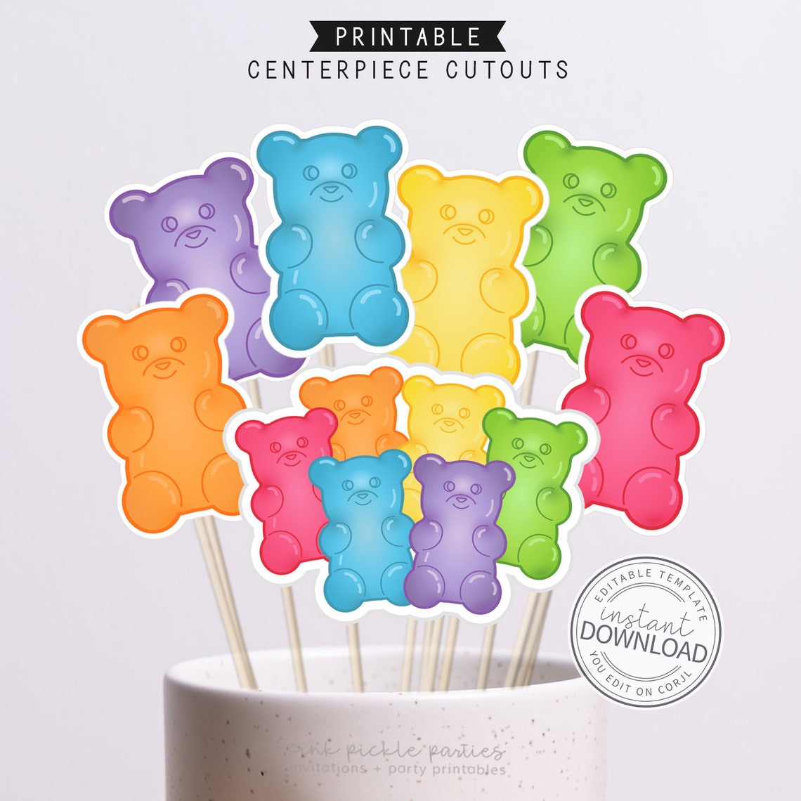 Printable Gummy Bear Centerpiece Gummy Bear Birthday Gummy - Etsy Canada