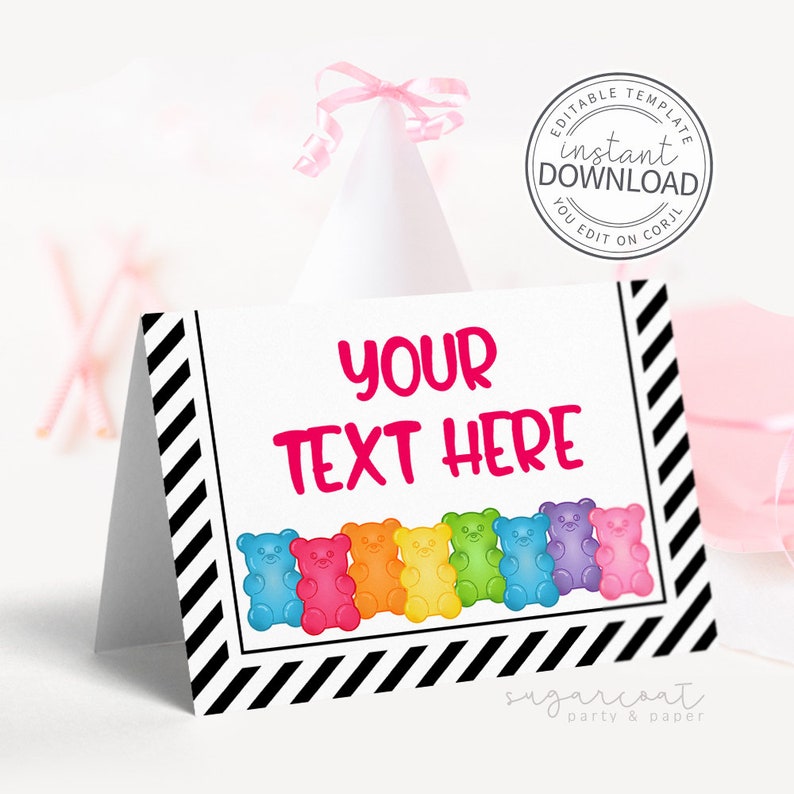 Gummy Bear Tent Cards Buffet Labels Buffet Signs Food Tent | Etsy