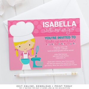 Cooking Invitation, Cooking Party, Cooking Party Invitations, Baking ...