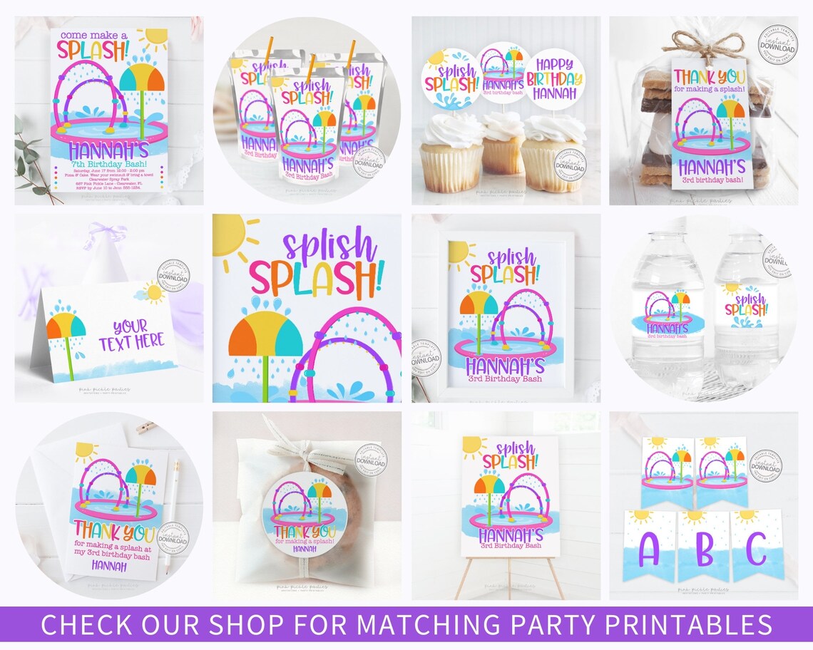 Editable Splash Pad Party Sign Splash Pad Party Sign Water - Etsy