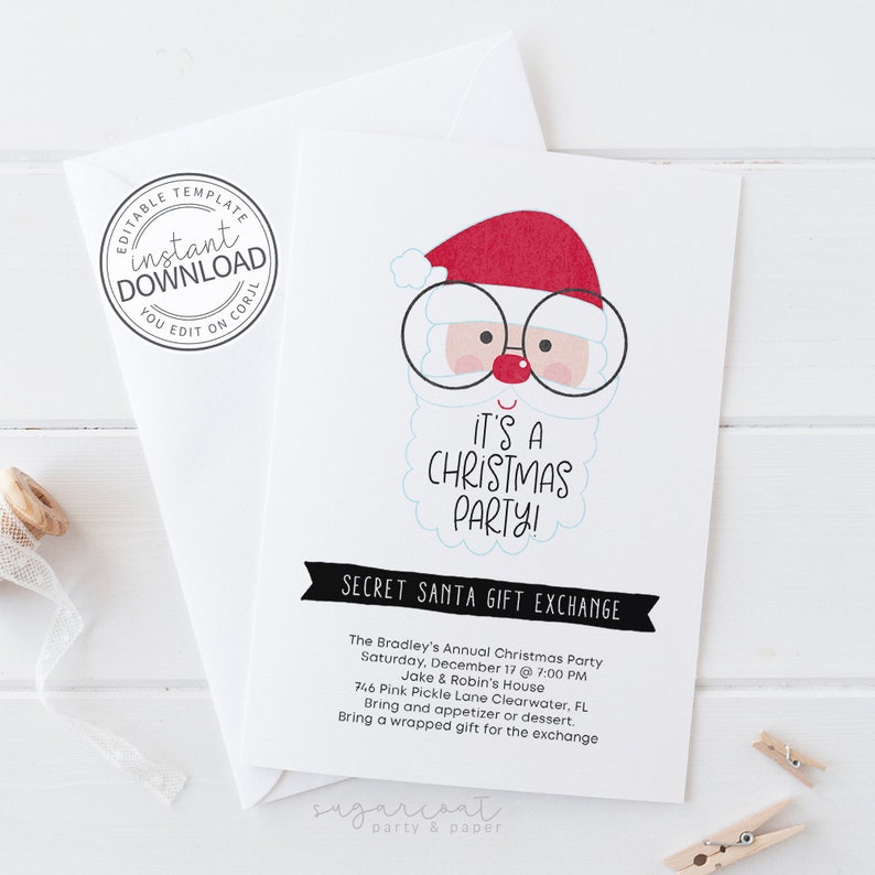 Santa Invitation, Santa Invite, Santa Claus Invitation, Santa Claus ...