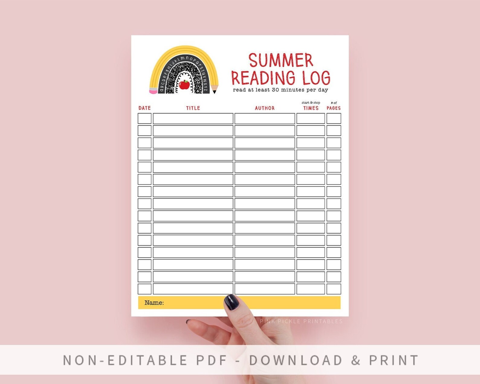 Printable School Rainbow Reading Log, Kids Reading Log, Book Tracker ...